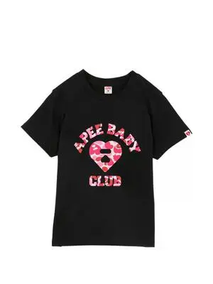 AAPE BY *A BATHING APE Camo-heart Logo T-shirt - Black