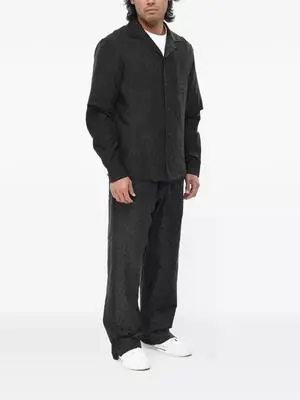 Off-White Jacquard-logo Double-layer Shirt - Black
