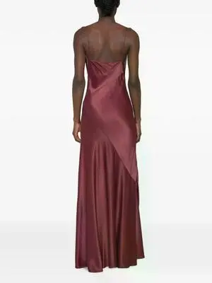 Alberta Ferretti Side-slit V-neck Maxi Dress - Red