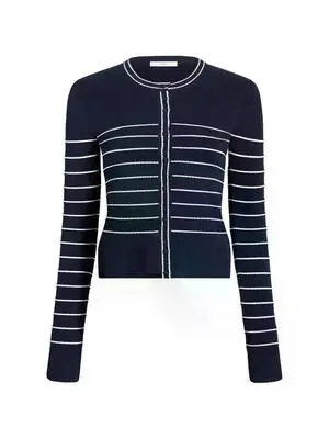 Adam Lippes Horizontal Stripe Cardigan - Blue