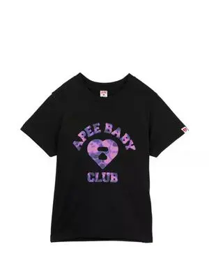 AAPE BY *A BATHING APE Camo-heart Logo T-shirt - Black