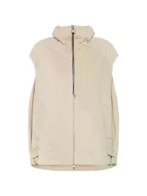 Sportmax Sleeveless High Neck Zip-up Hoodie - Neutrals