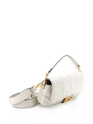 Fendi Baguette Nm Zucca Embossed Leather Medium Baguette Bag