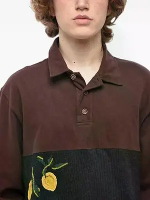 Off-White Embroidered Long-sleeve Polo Shirt