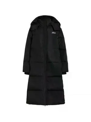 Karl Lagerfeld Long Hooded Puffer Jacket - Black