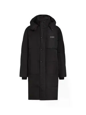 Karl Lagerfeld Long Hooded Puffer Jacket - Black