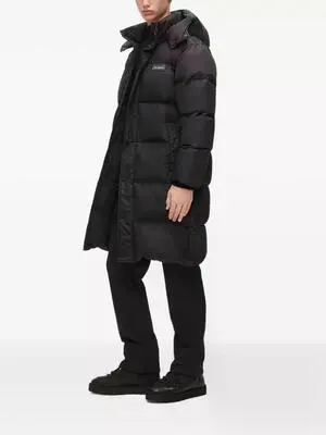 Karl Lagerfeld Long Hooded Puffer Jacket - Black