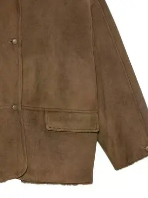 LISKA Shearling-collar Suede Jacket