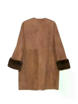 MANZONI 24 Fur-trimmed Collarless Coat