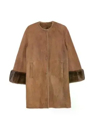 MANZONI 24 Fur-trimmed Collarless Coat