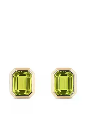 Goshwara Manhattan Peridot Emerald-cut Stud Earrings In 18k Yellow - Gold