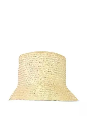 Eleventy Woven Straw Bucket Hat - Neutrals