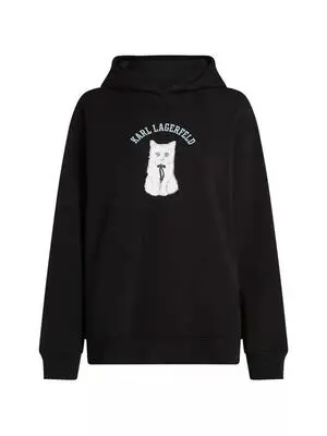 Karl Lagerfeld Ikon Choupette Hoodie - Black