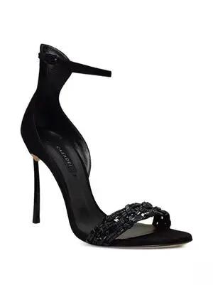 Casadei Blade Braided-strap Sandals - Black