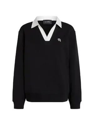 Karl Lagerfeld V-neck Sweatshirt With Logo Patch