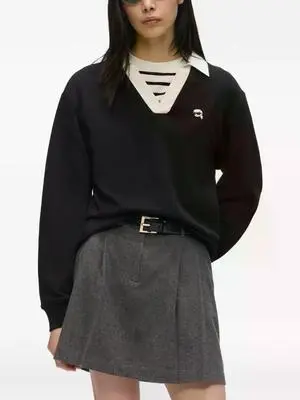 Karl Lagerfeld V-neck Sweatshirt With Logo Patch
