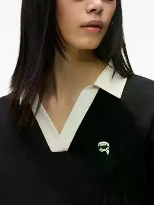 Karl Lagerfeld V-neck Sweatshirt With Logo Patch