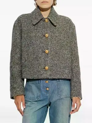 Valentino Garavani Herringbone-pattern Cropped Jacket