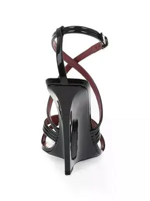 Saint Laurent Patent Leather Wedge Sandals
