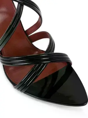 Saint Laurent Patent Leather Wedge Sandals