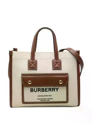 Burberry 2000-2017 Mini Canvas Freya Tote Satchel - Brown