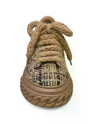 Casadei Off-road Tweed Chunky-sole Sneakers