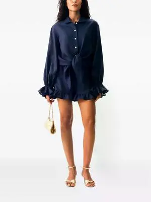 Sleeper Ruffle-trim Linen Shorts