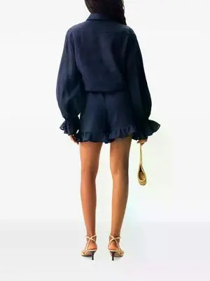 Sleeper Ruffle-trim Linen Shorts