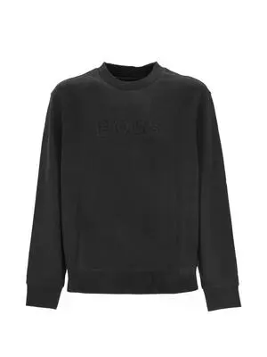 BOSS Relaxed-fit Sweatshirt In Cotton Terry With Embroidered-logo - Black