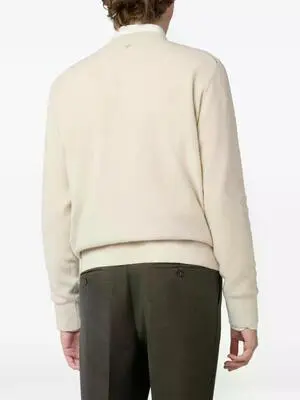 TOD'S Crew Neck Fine Knit Cashmere Sweater With Embroidered Logo