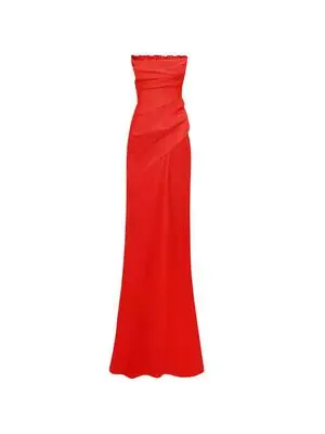 GEMY MAALOUF Embellished Strapless Gown - Red