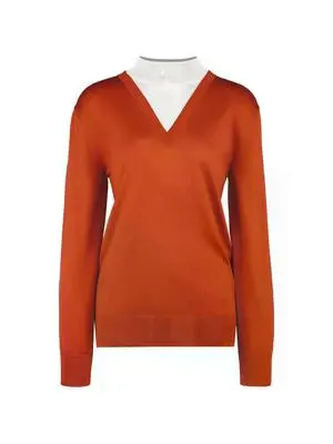 TOD'S Layered Mock Turtleneck In Silk - Orange