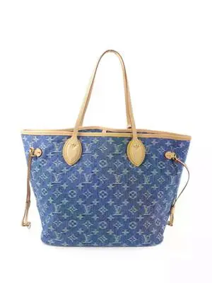LOUIS VUITTON Monogram Denim Tote Bag - Blue