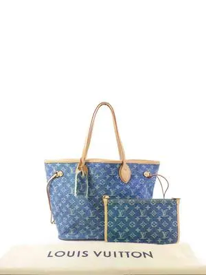 LOUIS VUITTON Monogram Denim Tote Bag - Blue