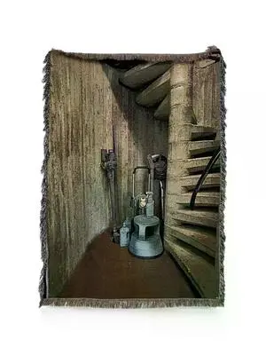 BLESS Niemeyer Staircase Intarsia-graphic Blanket - Brown