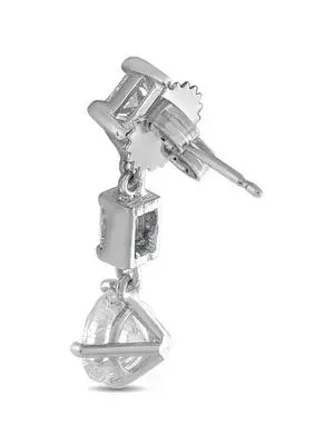LB EXCLUSIVE 18k White Gold Diamond Drop Earrings - Silver