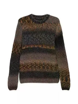 DONDUP Intarsia-knit Crew-neck Sweater - Brown