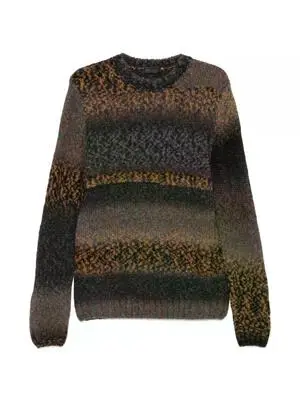 DONDUP Intarsia-knit Crew-neck Sweater - Brown