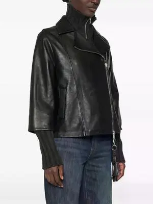 THE JACKIE LEATHERS Layered Leather Jacket