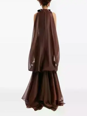 GEMY MAALOUF Pleated Ruffle Tiered Dress