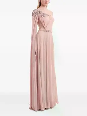 GEMY MAALOUF Embellished Draped Gown - Pink