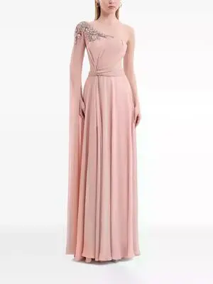 GEMY MAALOUF Embellished Draped Gown - Pink