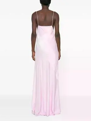 Alberta Ferretti Satin-finish Side-slit Maxi Dress