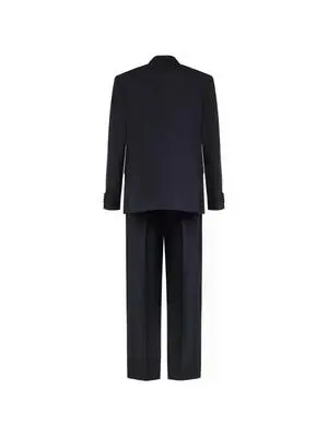 LARDINI Double-breasted Peak-lapel Suit - Blue