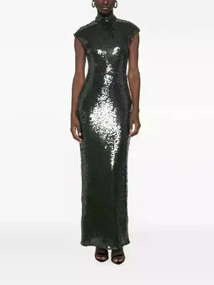 ROTATE BY BIRGER CHRISTENSEN Sequin Embellished Mock Neck Maxi Dress