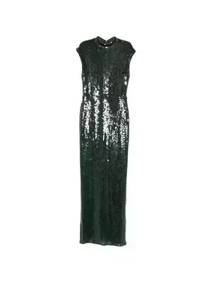 ROTATE BY BIRGER CHRISTENSEN Sequin Embellished Mock Neck Maxi Dress