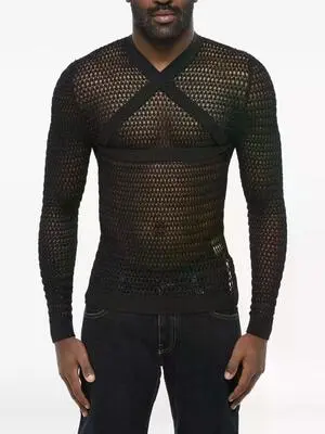 Off-White Criss-cross Net-knit Sweater