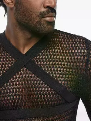 Off-White Criss-cross Net-knit Sweater