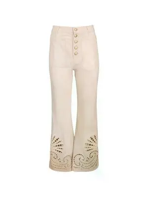 Ulla Johnson Lou Embroidered Flared Jeans