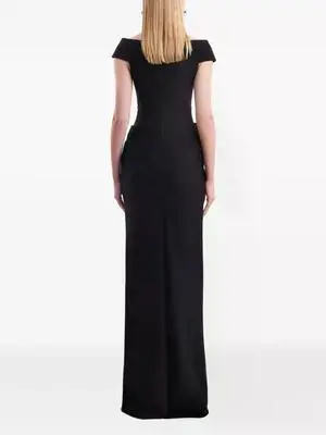 GEMY MAALOUF Off-shoulder Floral Embellished Maxi Dress